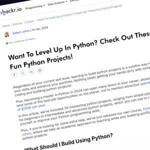 ¿Quieres subir de nivel en Python? ¡Mira estos divertidos proyectos de Python! - WD5 Web Design