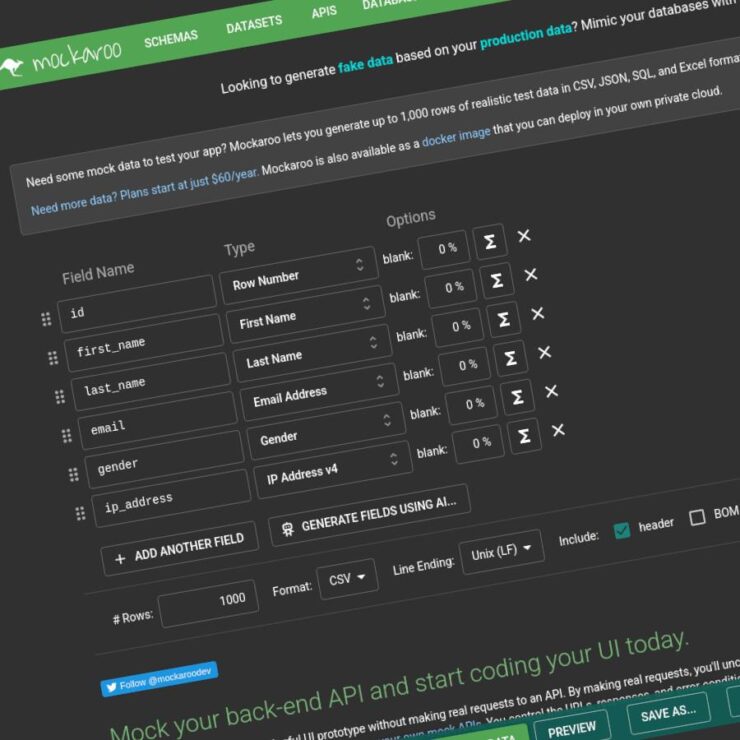 Mockaroo Generar Datos De Prueba Realistas Wd5 Web Design